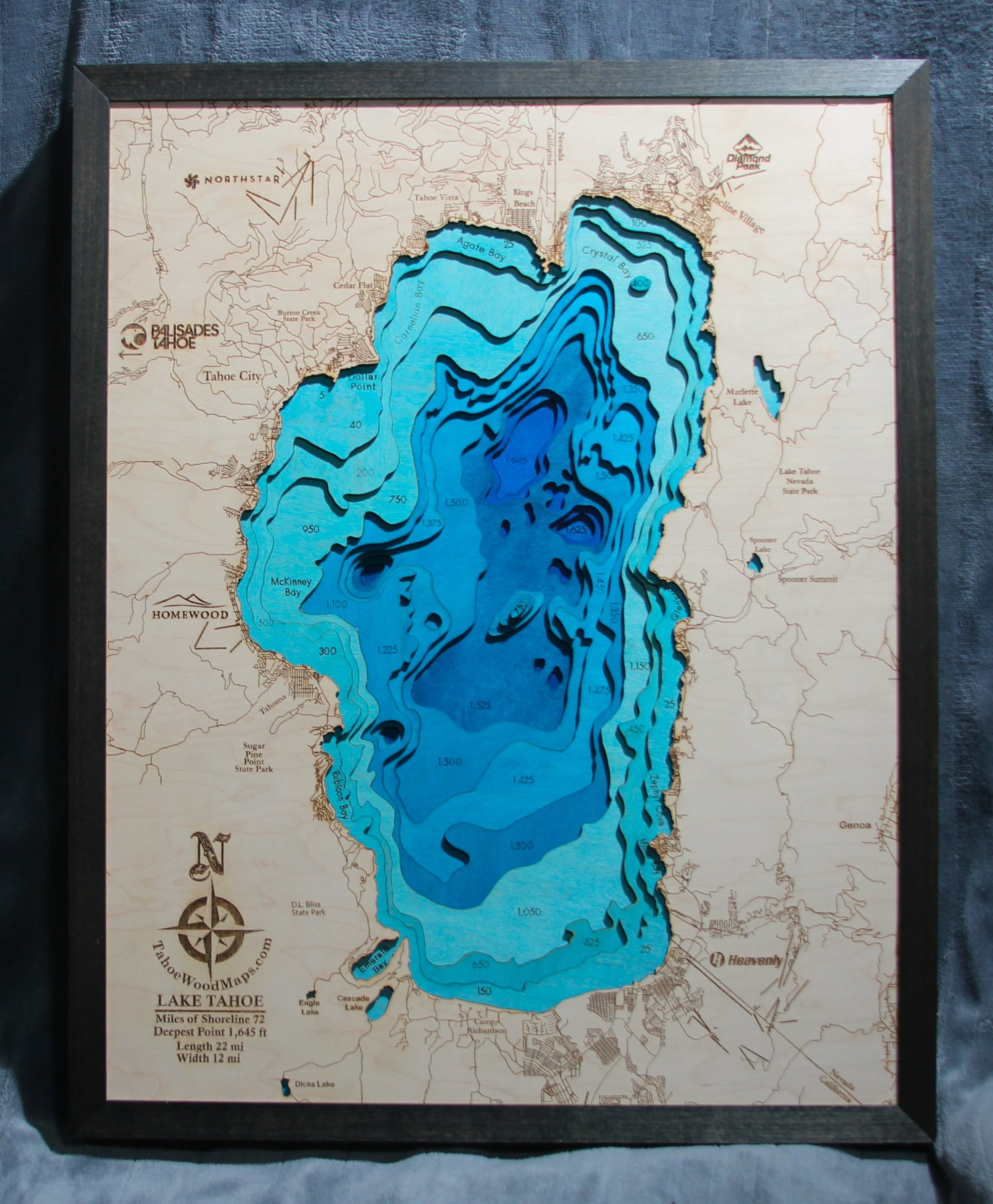 NEW!! Medium Lake Tahoe – Tahoe Wood Maps