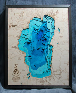 Tahoe Wood Maps - 3D Laser Cut Wood Maps