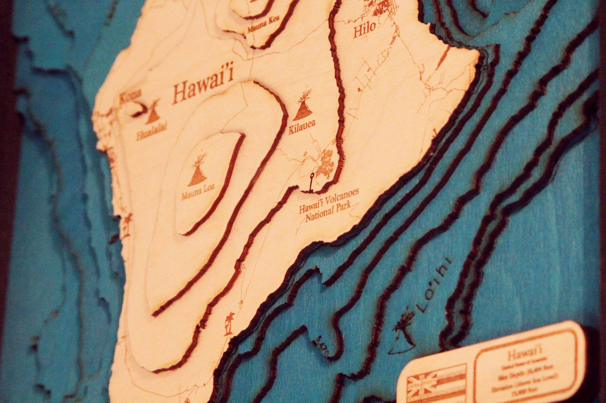 Hawai’i Big Island 3D Wood Map – Tahoe Wood Maps