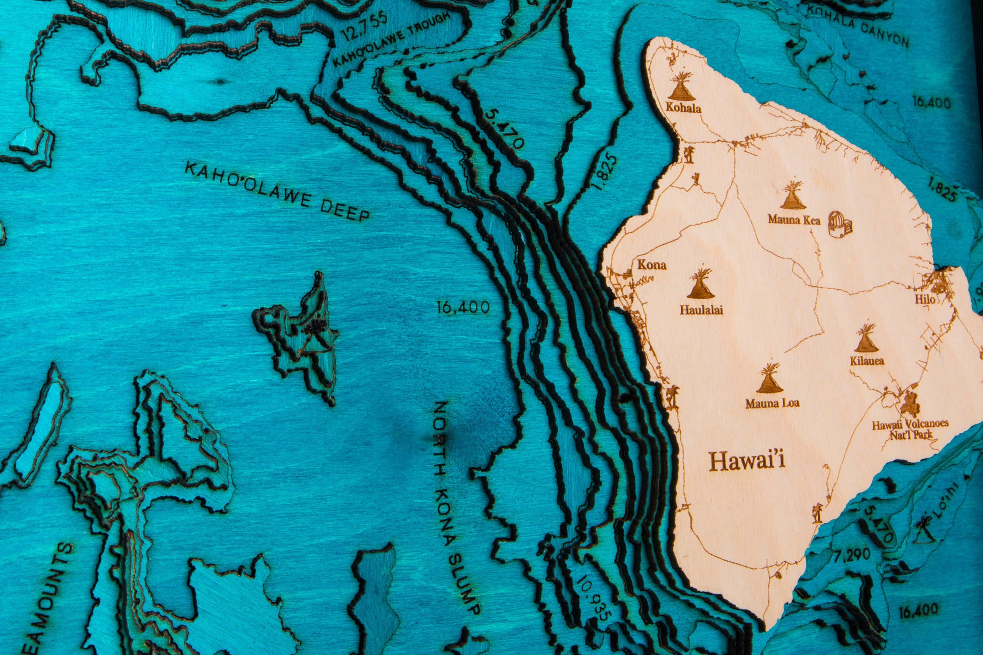 Hawaiian Islands 3D Wood Map – Tahoe Wood Maps