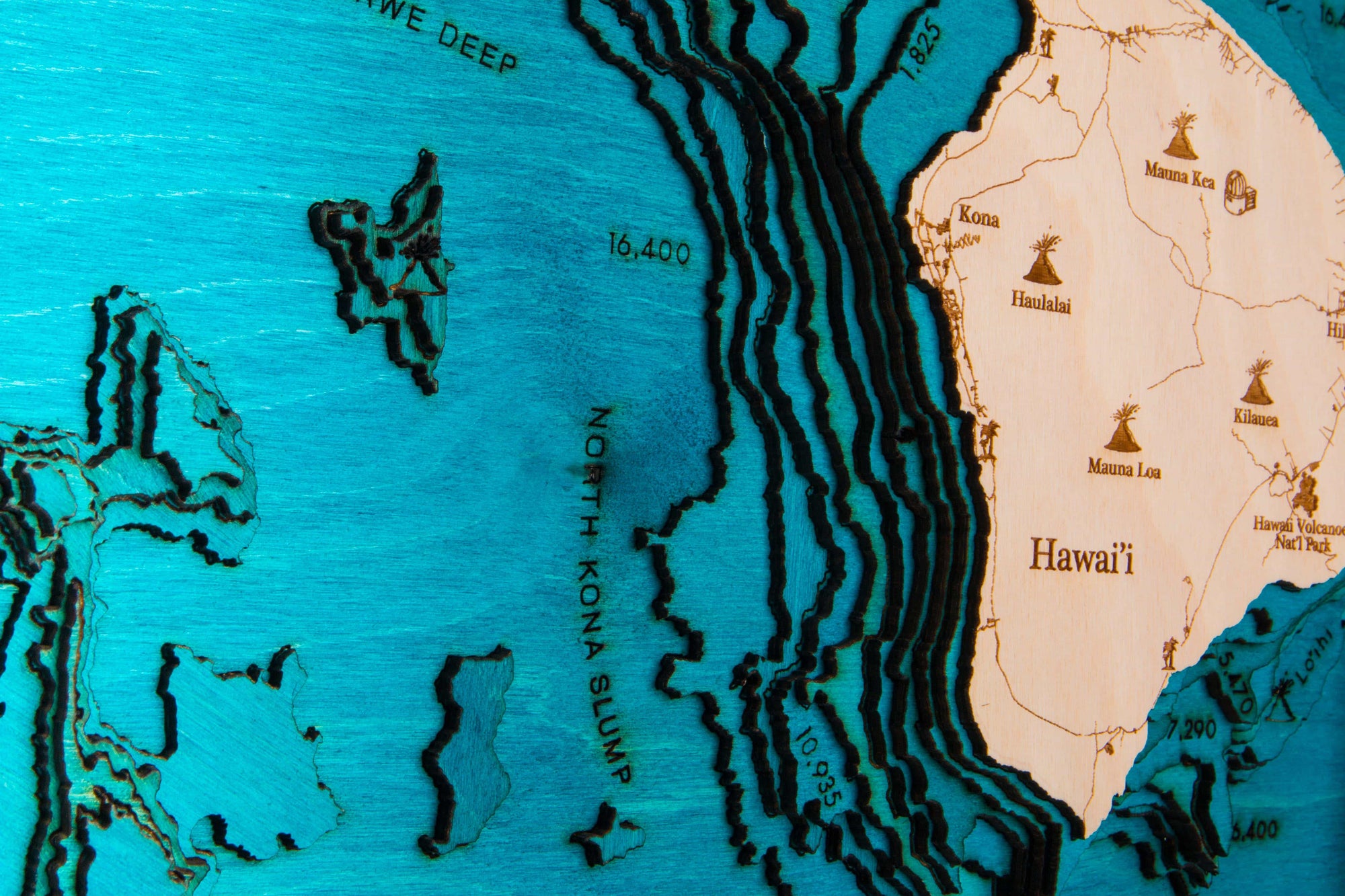 Hawaiian Islands 3D Wood Map – Tahoe Wood Maps