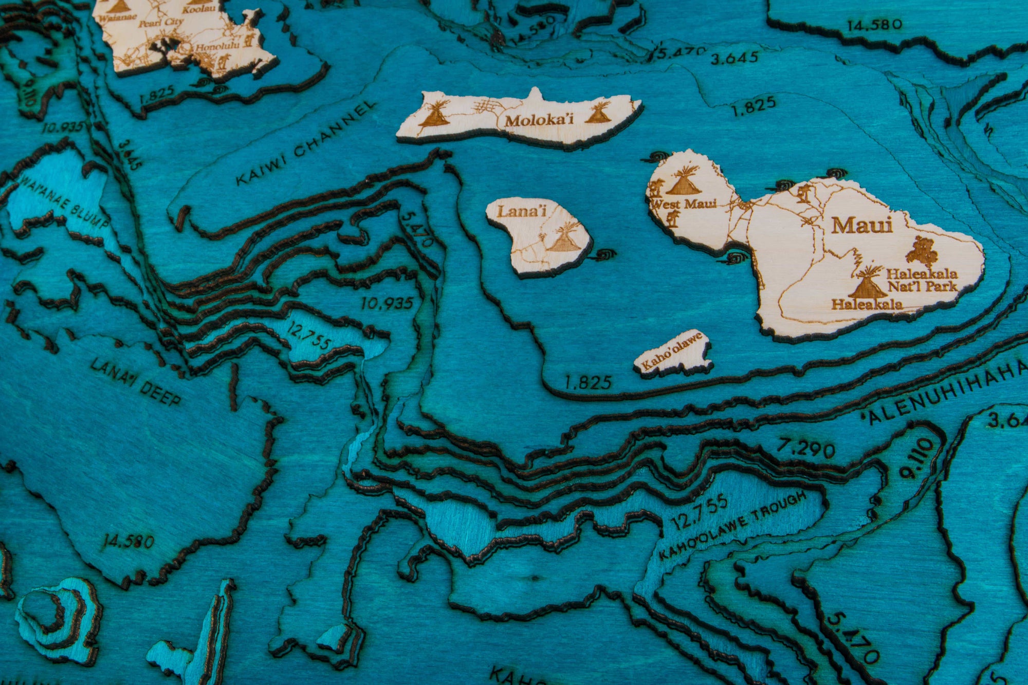 Hawaiian Islands 3D Wood Map – Tahoe Wood Maps