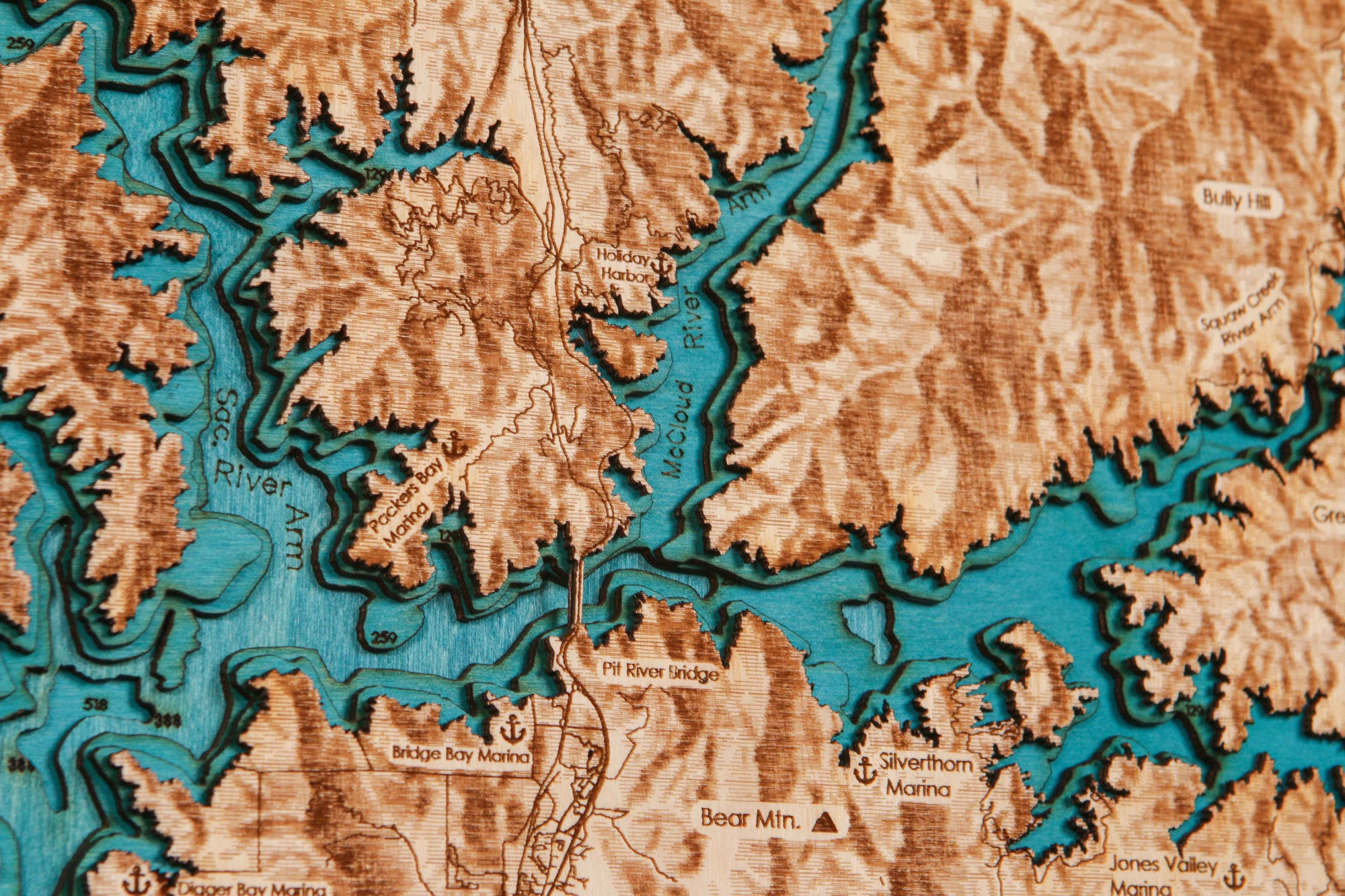 Shasta Lake 3D Wood Map – Tahoe Wood Maps