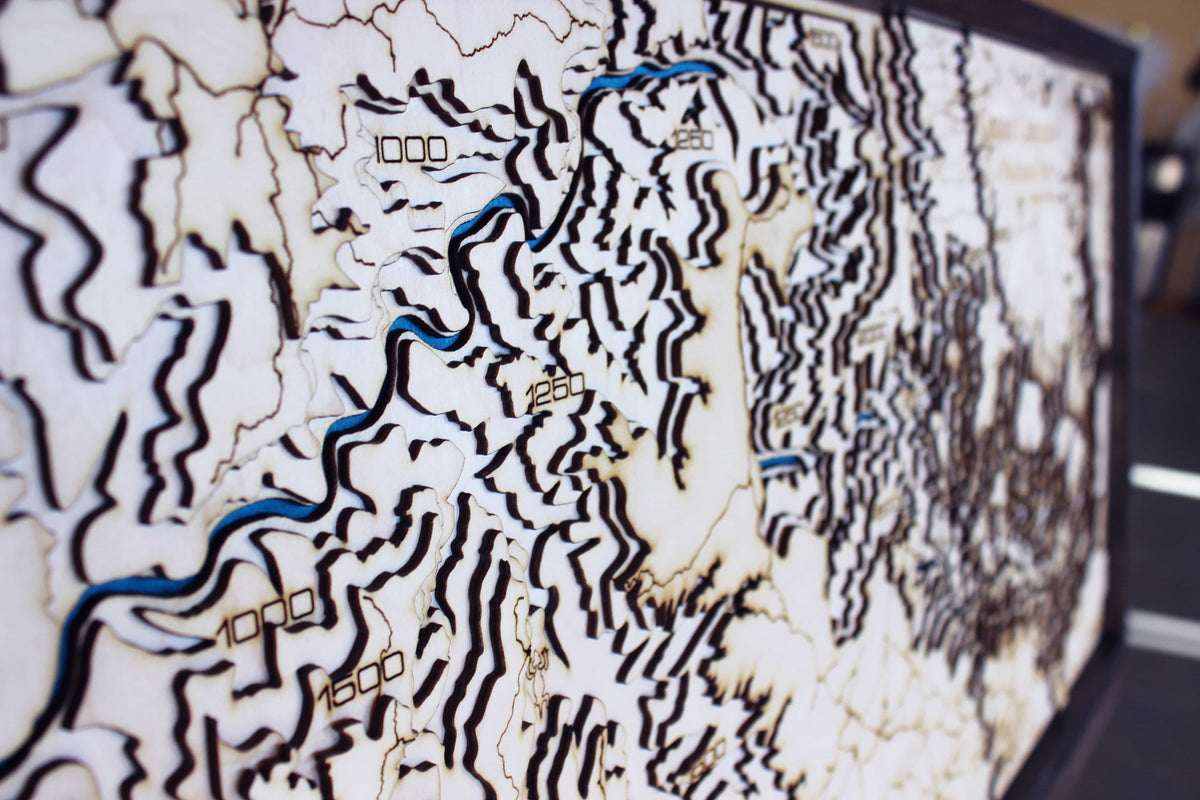 Large Grand Canyon 3D Wood Map – Tahoe Wood Maps