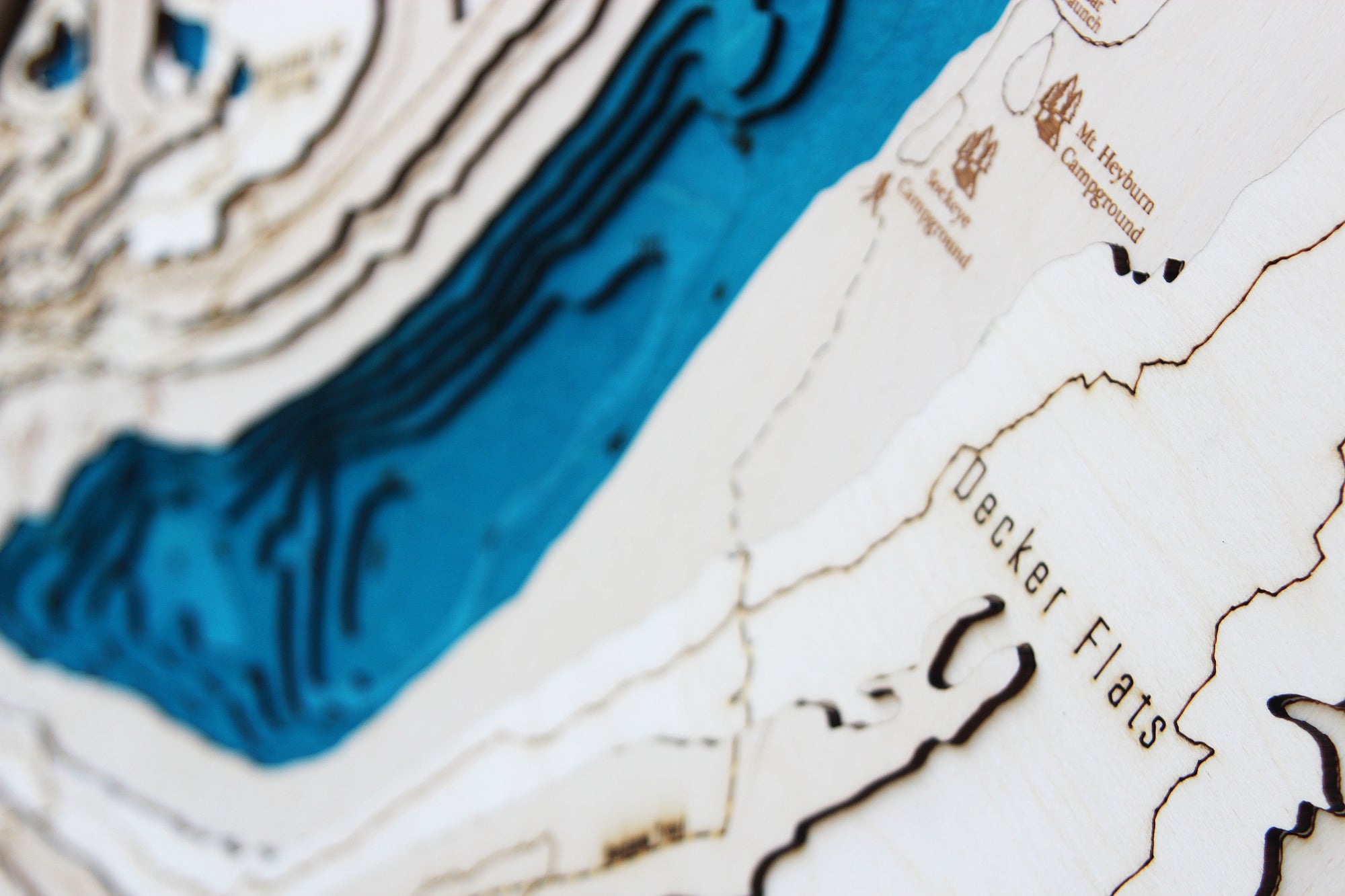 Large Redfish Lake 3D Wood Map – Tahoe Wood Maps