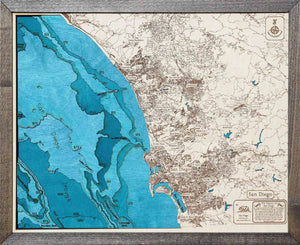 Tahoe Wood Maps - 3D Laser Cut Wood Maps