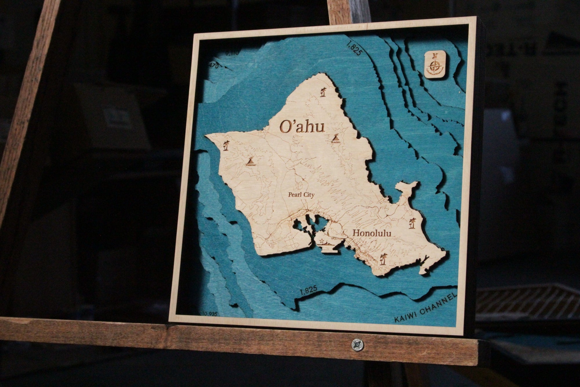 Mini Oahu 3D Wood Map – Tahoe Wood Maps