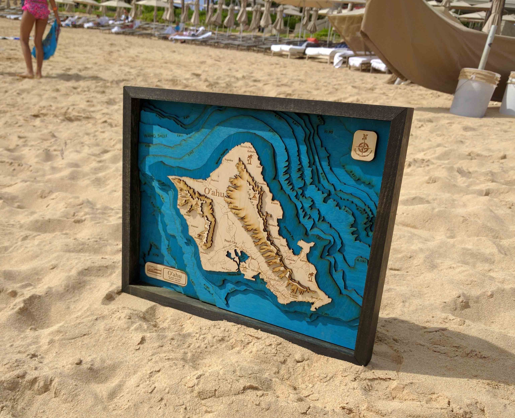 Oahu 3D Wood Map – Tahoe Wood Maps