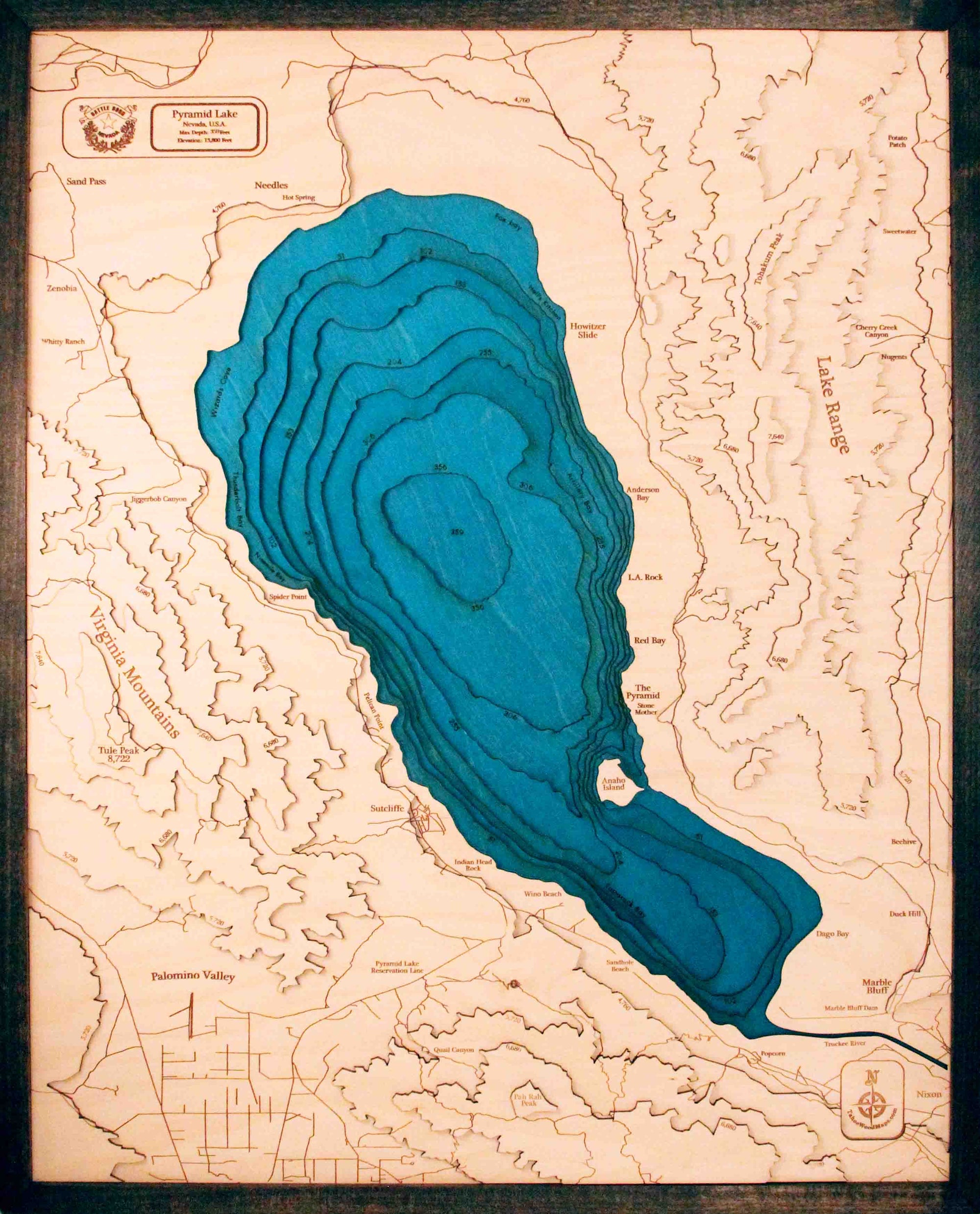 Pyramid Lake 3D Wood Map – Tahoe Wood Maps