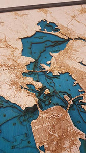 Large San Francisco Bay Area 3D Wood Map – Tahoe Wood Maps