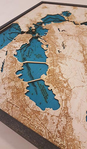 Large San Francisco Bay Area 3D Wood Map – Tahoe Wood Maps