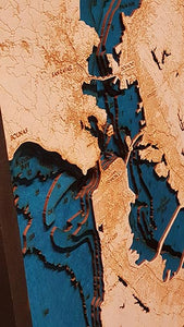 Large San Francisco Bay Area 3D Wood Map – Tahoe Wood Maps