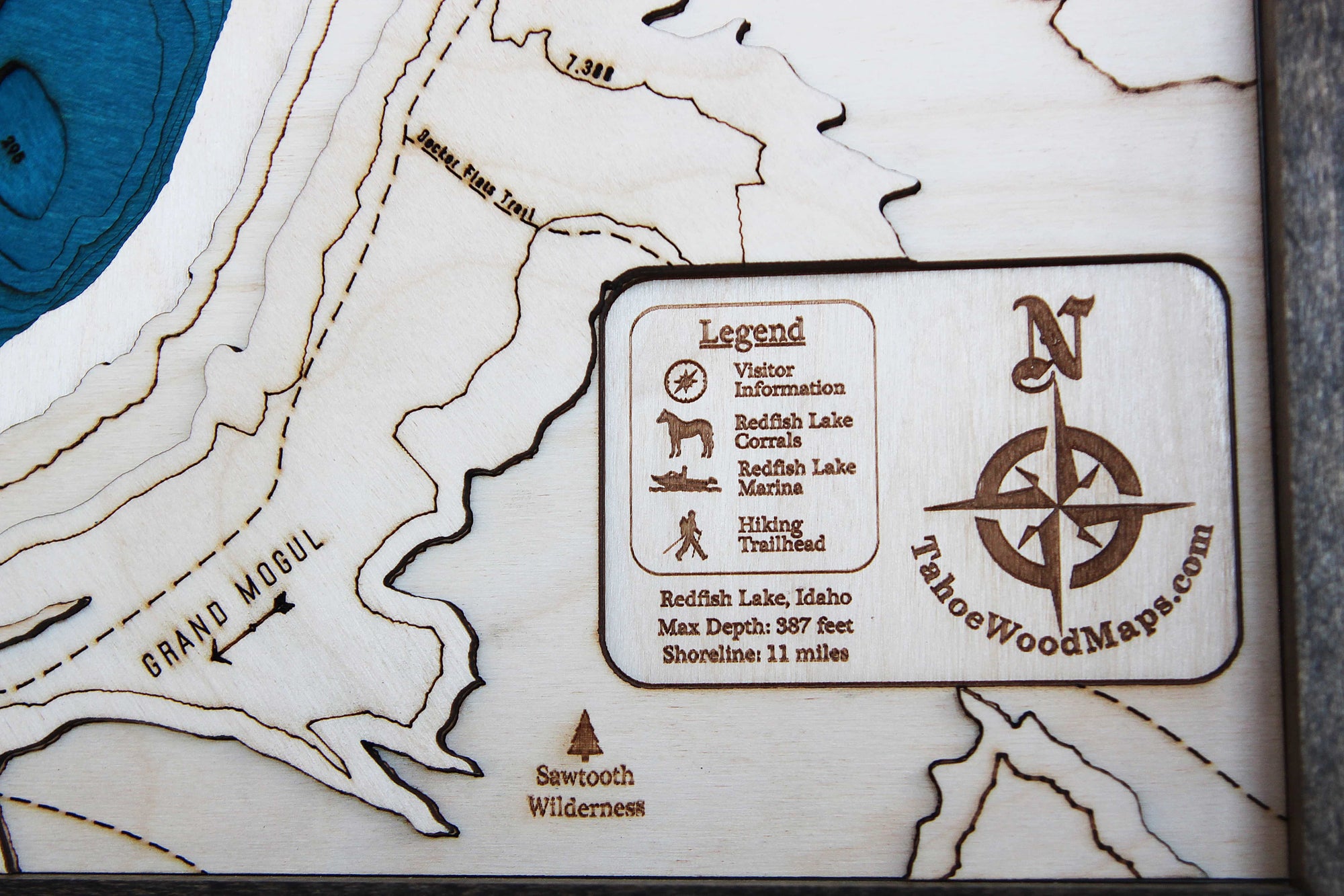 Redfish Lake 3D Wood Map – Tahoe Wood Maps