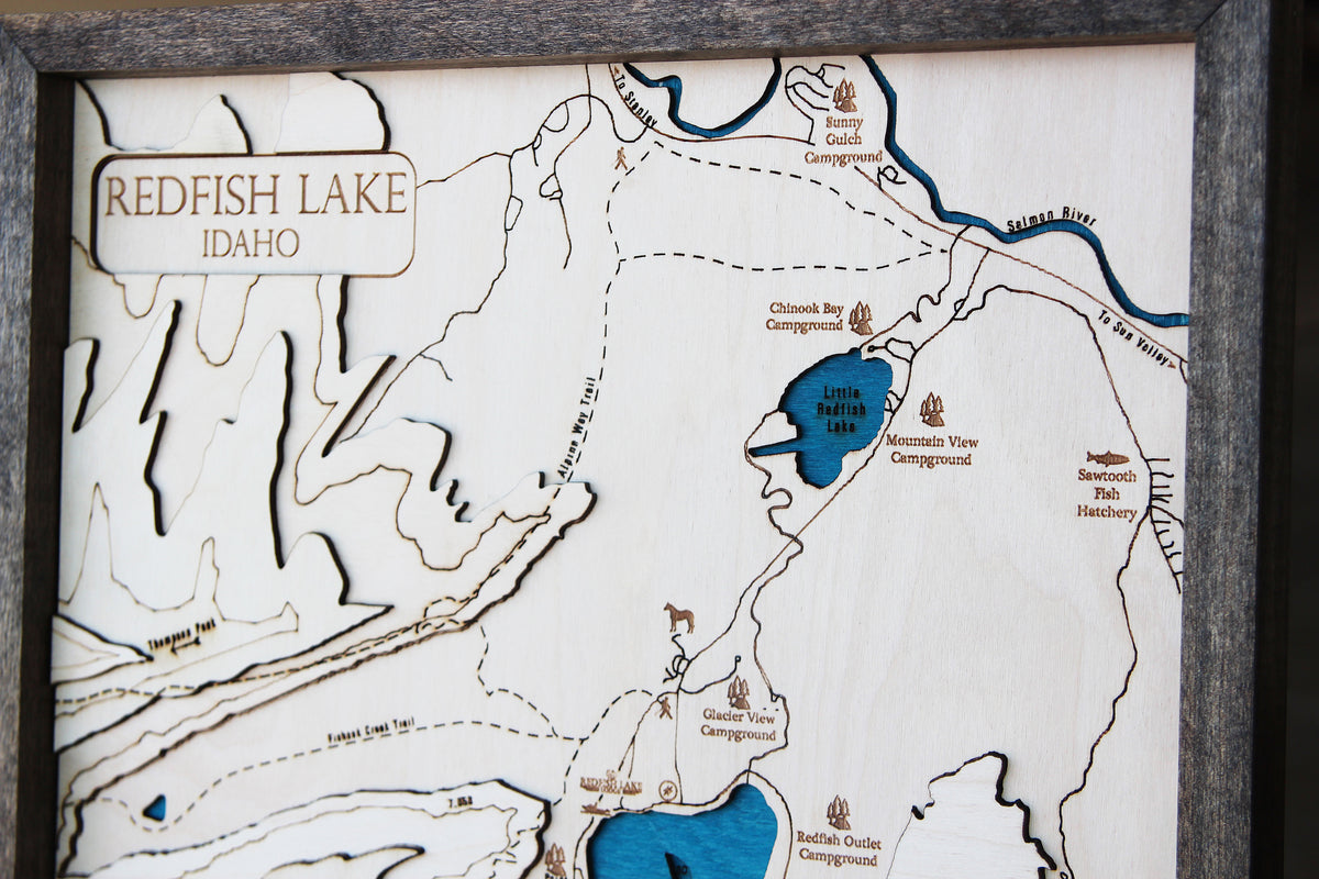 Redfish Lake 3D Wood Map – Tahoe Wood Maps